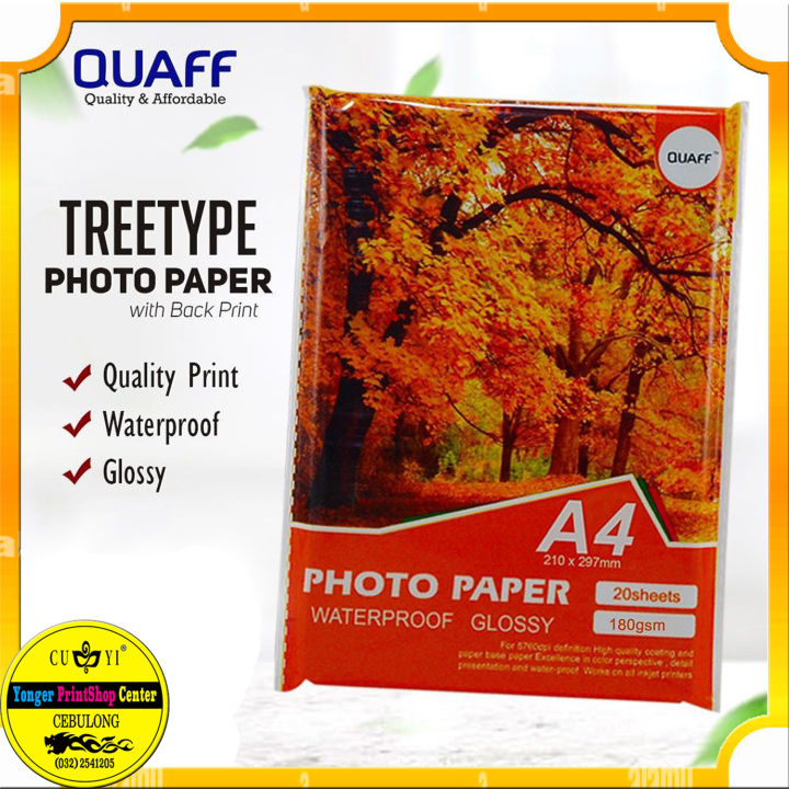5 packs 180gsm QUAFF GLOSSY PHOTO PAPER A4 (20sheets/pack) - CEBULONG ...