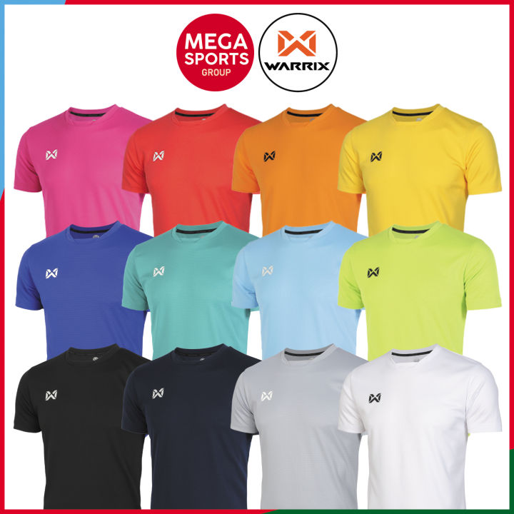 Warrix เสื้อกีฬาแขนสั้น สีล้วน ผ้าลาย คอเย็บปกเสริม 231FBACL04 | Lazada ...