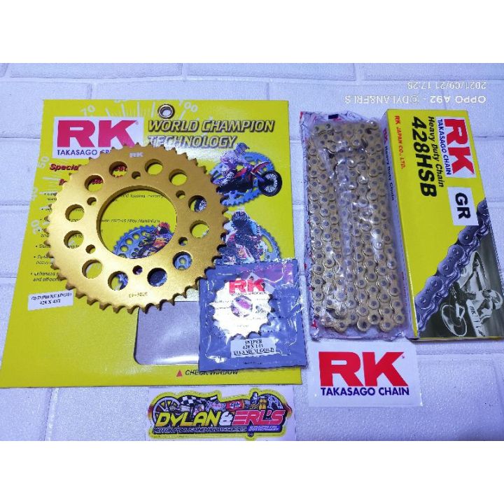 RK CHAINSET CHAIN SET ALLOY GOLD FOR SNIPER 150 / 155 14/43,44,47,48,49 ...