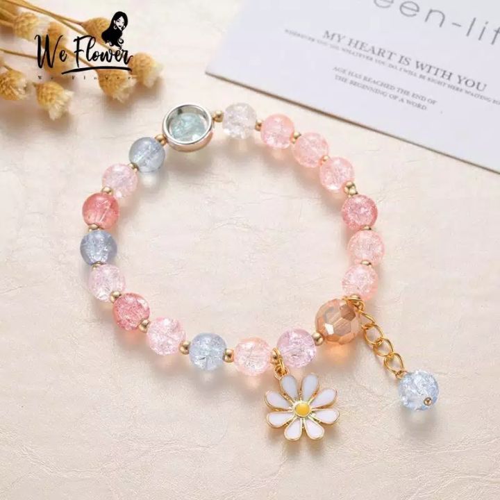 Gelang Wanita Kristal Manik-Manik Bunga Daisy | Lazada Indonesia