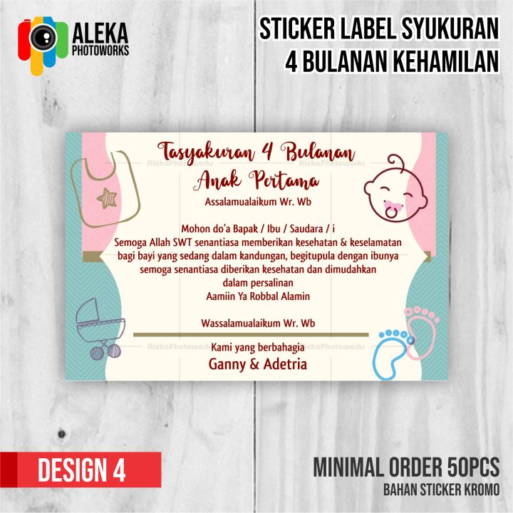 Sticker Label Syukuran Kehamilan 4 Bulan 7 Bulan | Lazada Indonesia