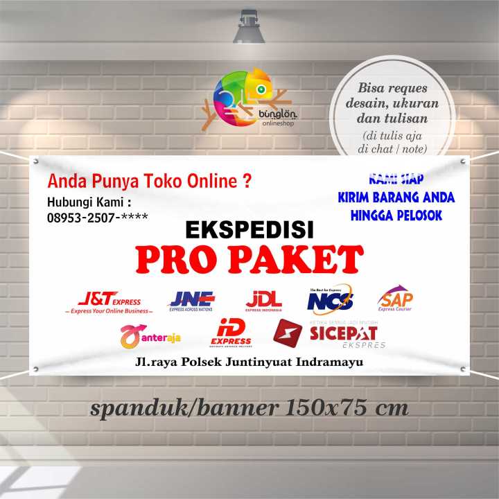 Spanduk Banner Ekspedisi Paket Bisa Custom Desain | Lazada Indonesia