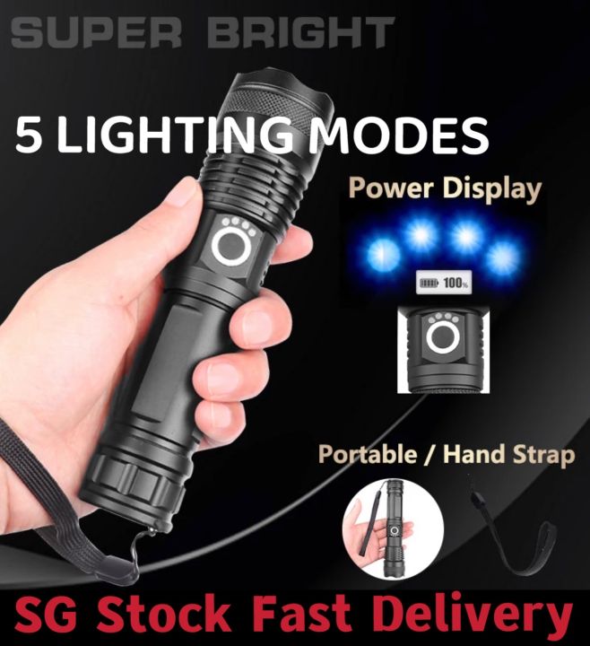 🇸🇬🔥SG STOCK🔥Most Powerful Flashlight Nitecore 5 Modes Usb Zoom Led ...