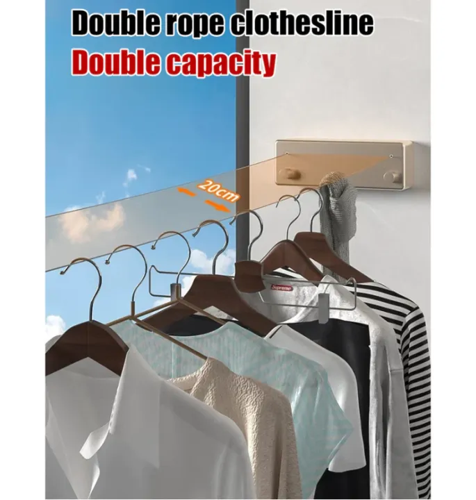 Telescopic Wire Clothes Drying Rack/Double Row Clothsline/Foldable ...