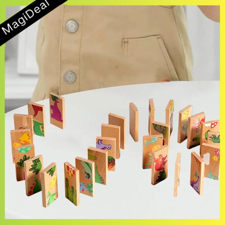 MagiDeal Dinosaur Dominoes Set Matching Game Picture Game for Toddlers ...