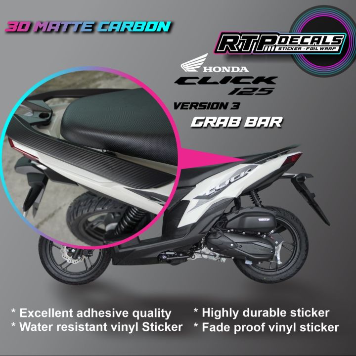 HONDA CLICK 125 V3 GRAB BAR CARBON FIBER DECALS STICKER(NEW PRODUCT ...