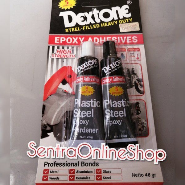 Lem dextone hitam putih epoxy Perekat bahan besi beton kaca keramik ...