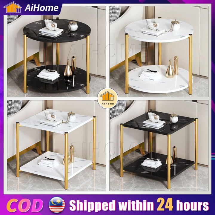 Round Table quare Coffee Tea Small Wood Table Corner Nordic Sofa Side ...