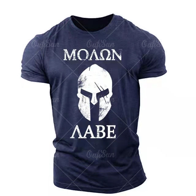 Retro Spartan men's T-shirt, 3D printed short sleeved top, oversized ...