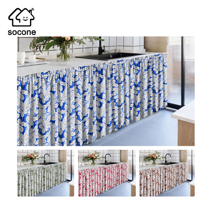 Socone Lababo Kitchen Curtain Short Curtain Valance 130x70cm (WXL) 1pc ...