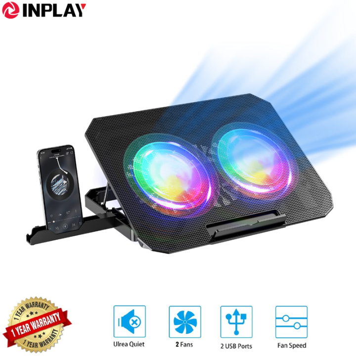 Inplay N33 Laptop Cooling Pad Stand Adjustable Bottom Corner With Phone ...