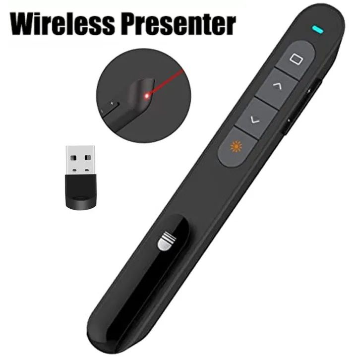 Wireless Presenter Remote Control 2.4Ghz USB Presentation Clicker for ...