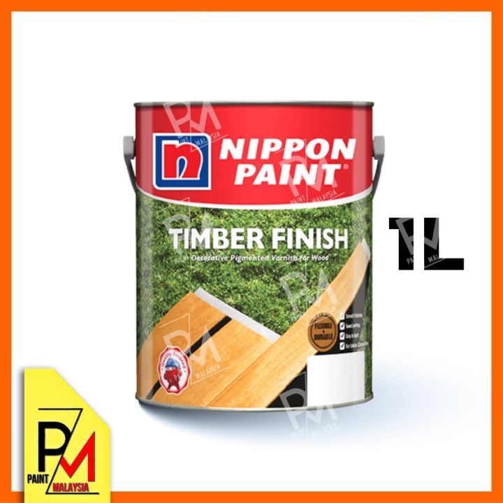 NIPPON PAINT Timber Finish 1 Liter Wood Paint Door Paint Gloss Paint ...