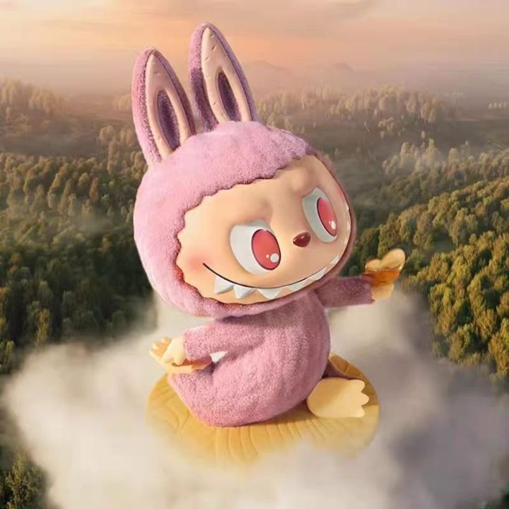 Original Pop Mart Labubu The Monsters Lazy Yoga Series Action Figure ...