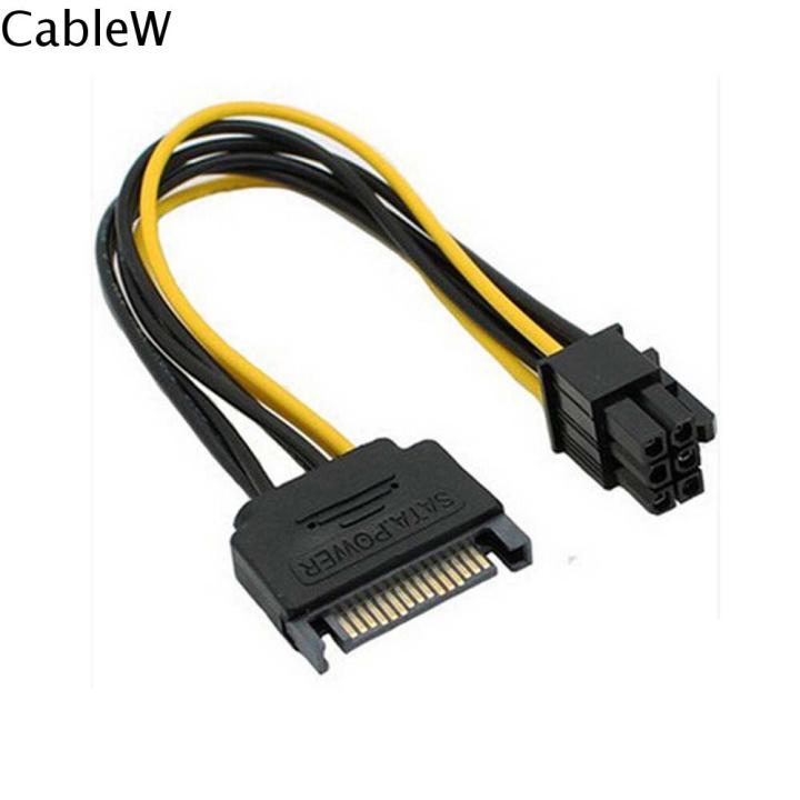 CABLEW PCI EXPRESS for Graphic Card 15 Pin SATA To 6 Pin PCI Express ...