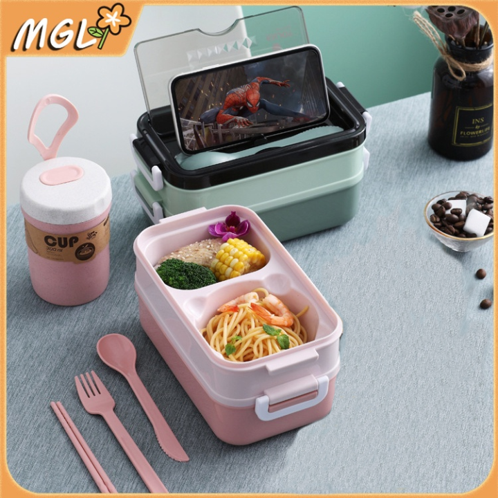 MGL Japanese Style Double Slayer Bento Box Leakproof Lunch Boxes Sealed ...