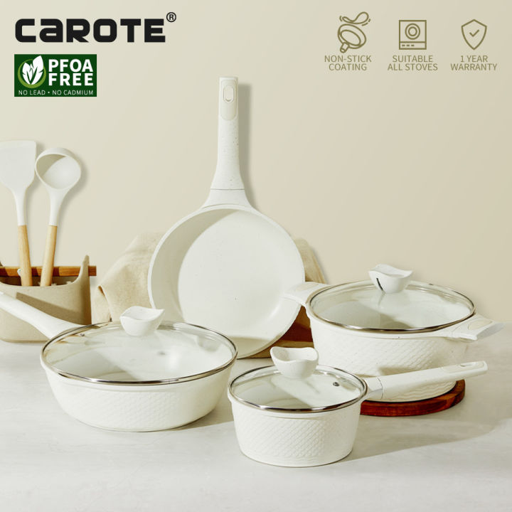 Carote 7 Pcs Cookware Set Non Stick Frying Pan SaucePan Suitable All ...