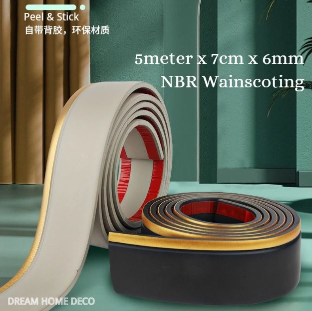NBR Foam - 5 Meters x 7cm Stiker Sempadan / Jalur Hiasan Rumah / Garis ...