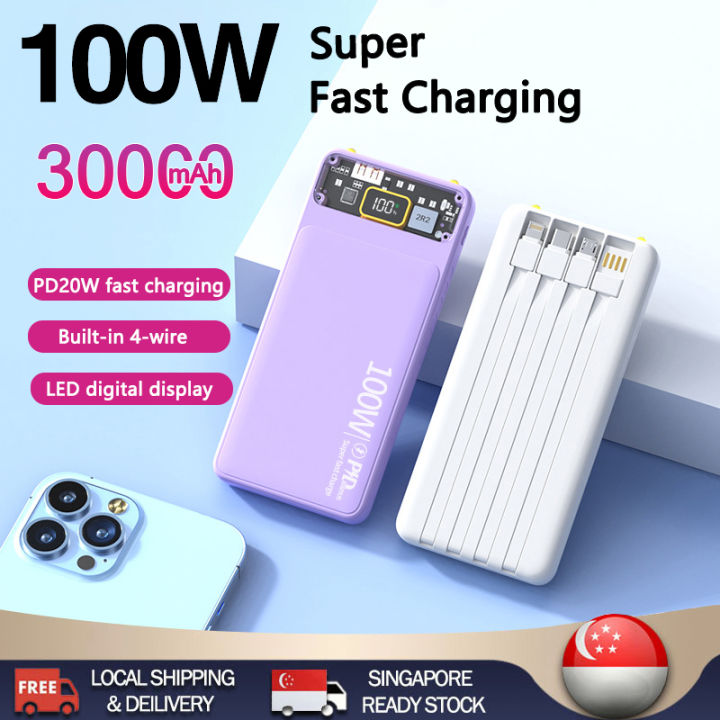 【READY STOCK】NEW 100W Powerbank Super Fast Charging Power bank 20000mAh ...