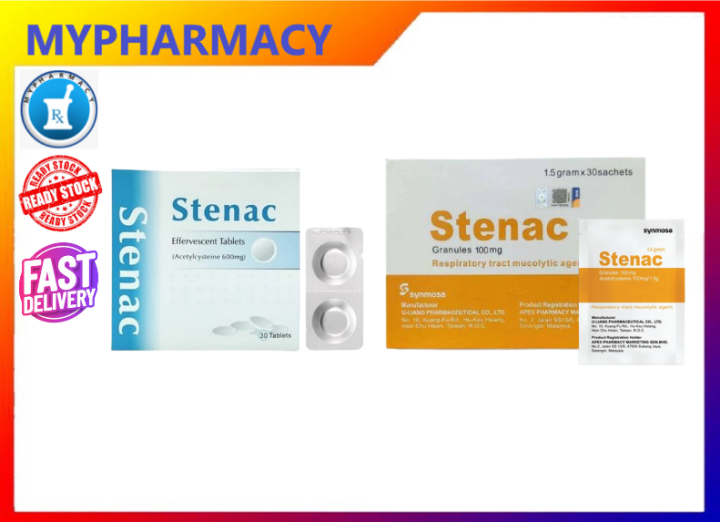 Stenac 100mg Sachet 2's[exp31.01.25] / 600mg Tablet 2's /[Cair Kahak ...