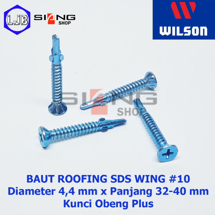 Baut Roofing SDS Wings WILSON #10 Panjang 32 sd 40mm | Lazada Indonesia