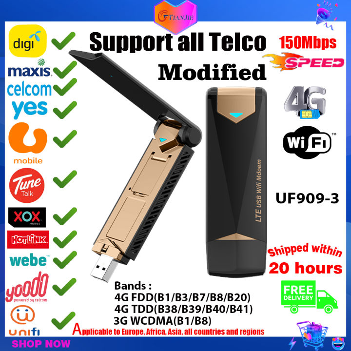 UF909 4G WiFi Router nano SIM Card Portable wifi LTE USB 4G modem ...