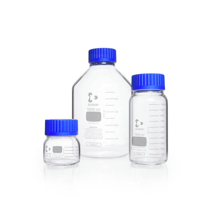 Laboratory Bottle wide mouth "DURAN" 250ml.-2000 ml. ขวดแก้วปากกว้างสำหรับเลี้ยงเชื้อในห้องลอง ...