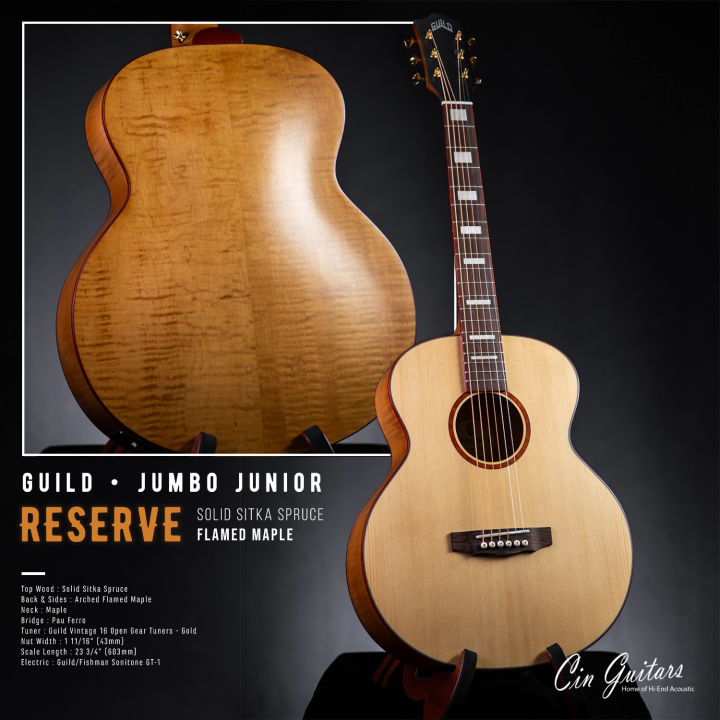 Guild Jumbo Junior "Reserve Maple" กีตาร์โปร่งไฟฟ้าไซส์ 3/4 "รุ่นพิเศษ ...