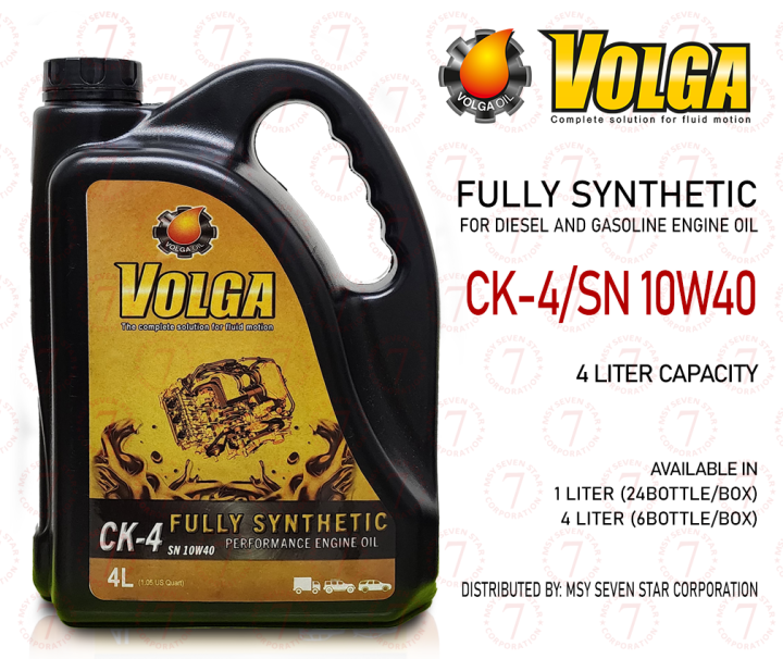 VOLGA CK-4/SN 10W40 4L FULLY SYNTHETIC HIGH PERFORMANCE ENGINE OIL | Lazada PH