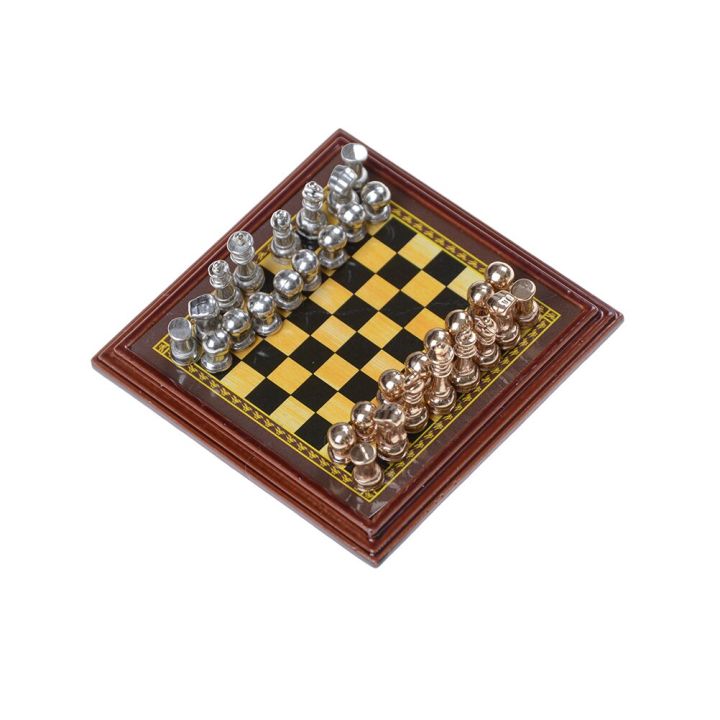 Classic Mini Chess Set Zinc Alloy Chess Model Pieces Chessboard Chess ...
