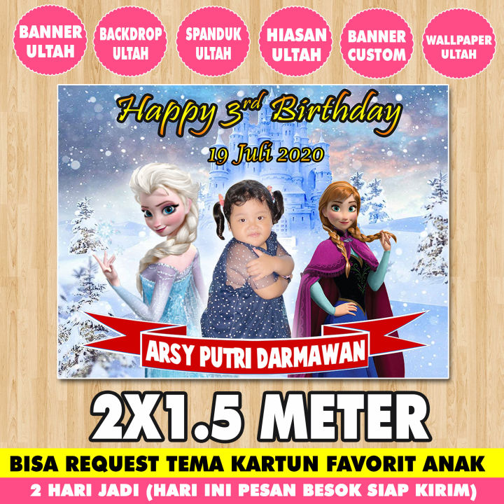 Banner Backdrop Ulang Tahun Anak Custom Gambar 2 x 1,5 Meter - Spanduk ...