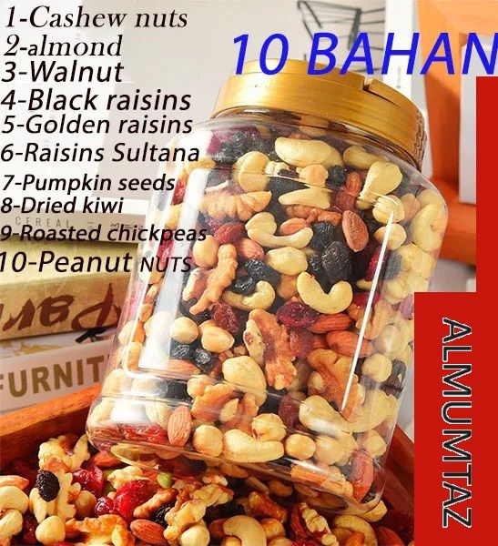 premimum mix nuts 10 types Bahan!! delicious and tasty healthy snack ...