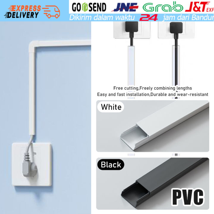 1 Meter Penutup Kabel Cable Duct Ducting Pvc / Penutup Kabel Dinding ...