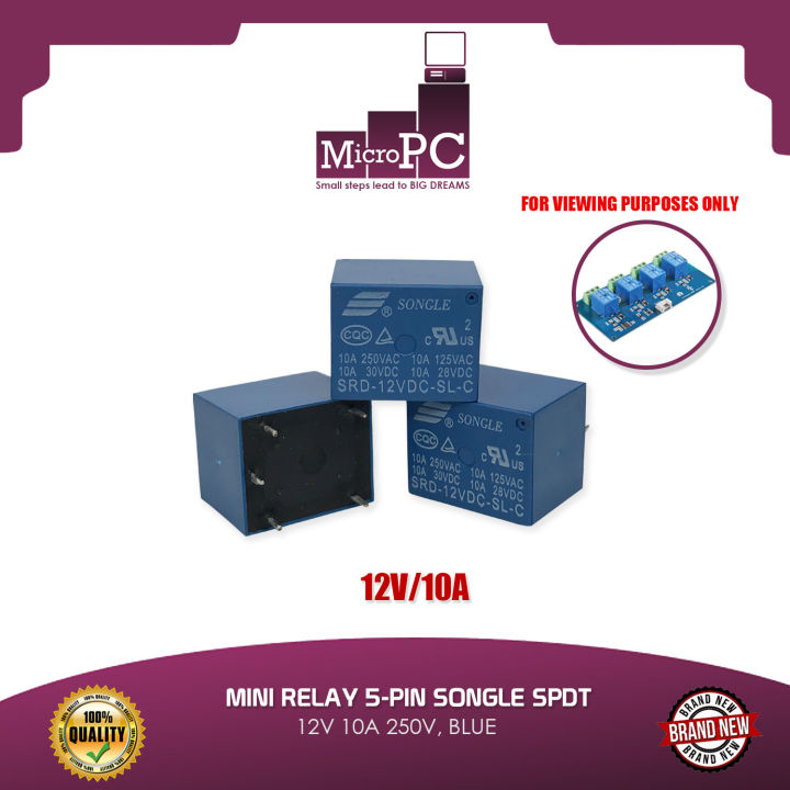 SONGLE MINI RELAY 5-PIN SRD 12V 10A 250VAC | Lazada PH