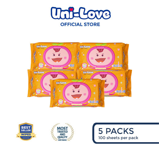 UniLove Powder Scent Baby Wipes 100's Pack of 5 (for Promotion) | Lazada PH