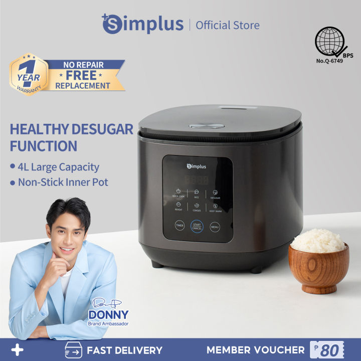 Simplus Rice Cooker 4L Capacity Low Sugar Function Low Carb Rice 6 ...