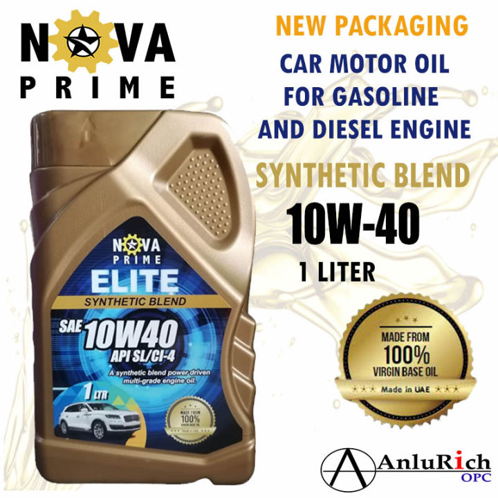 NOVA PRIME Elite 10W-40 Synthetic Blend Gasoline and Diesel Engine Oil ...