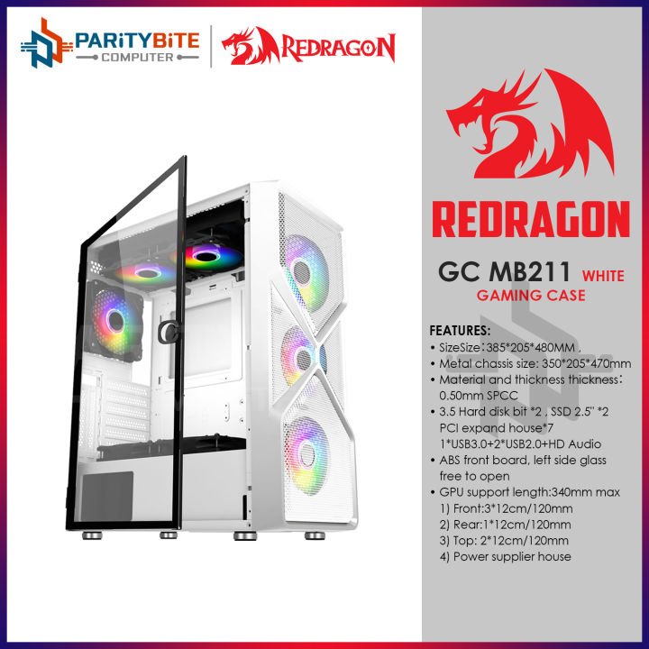 Redragon SUPERION GC-MB211 Gaming Case White | Lazada PH