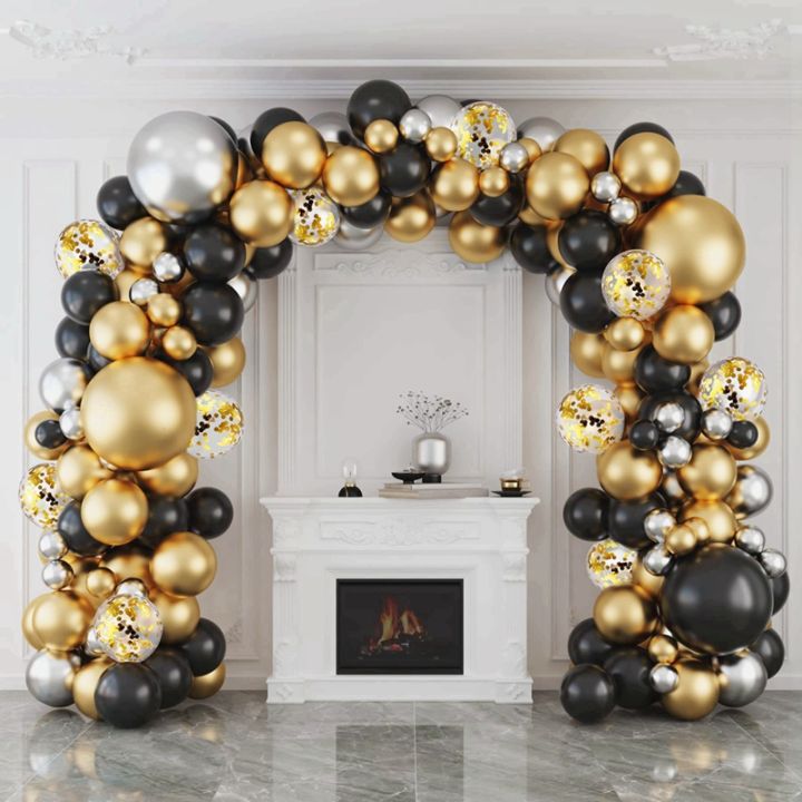 122 124 127 135pcs Black Gold Balloon Arch Set Balloon Garland Set Of