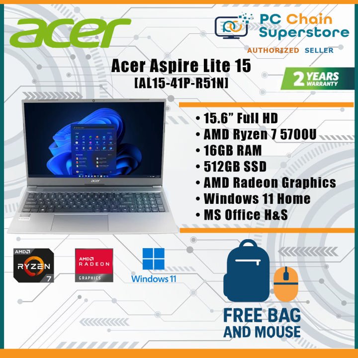 Acer Aspire Lite AL15-41P-R51N Laptop - 15.6" Full HD / AMD Ryzen 7 ...