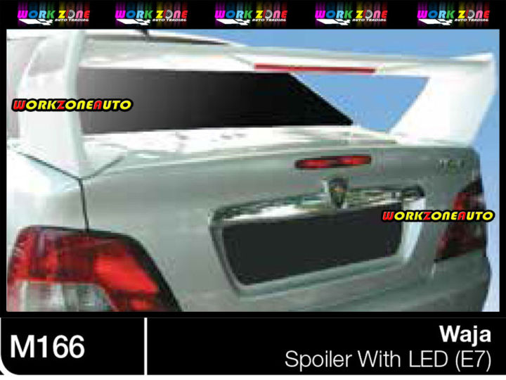 M166 Proton Waja / Wira Saloon Fiber Spoiler With LED (E7) Body kit ...