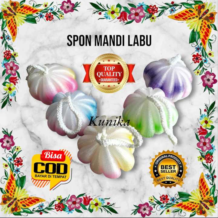 Spons Mandi pelangi| spon mandi labu | Lazada Indonesia