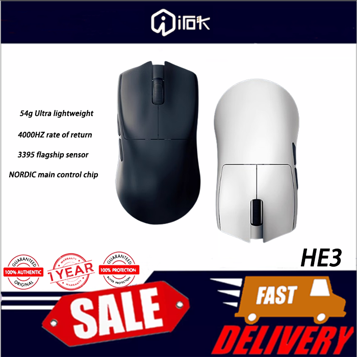 irok HE3 Wireless Game Mouse Bluetooth Three Mode E-sports PAW3395 Lightweight Mouse | Lazada.co.th