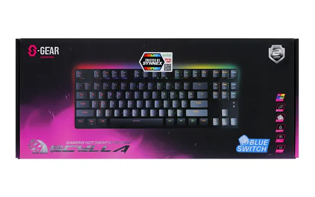 WIRELESS KEYBOARD (คีย์บอร์ดไร้สาย) S-GEAR SCYLLA (BLACK) (GATERON BLUE ...