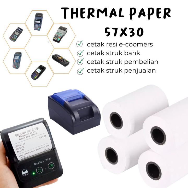 Kertas Struk Kasir Paper Roll Termal paper register roll uk 57x30mm ...