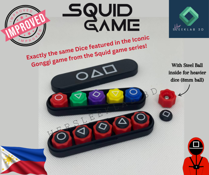 HERSLEEKLAB 3D Gonggi Traditional Korean Tossing Dice Game Squid Game ...