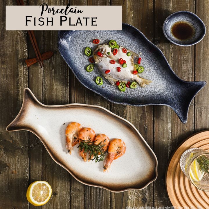 ACTIVEBAE Fish Design Serving Platter Microwave Safe Non Slip Design ...