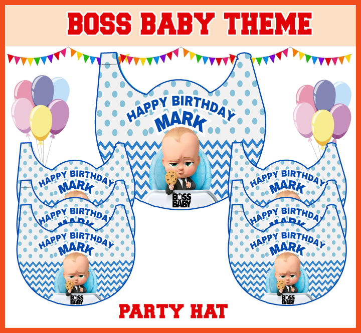 CUSTOMIZED PARTY HAT BOSS BABY THEME FOR BIRTHDAY | Lazada PH