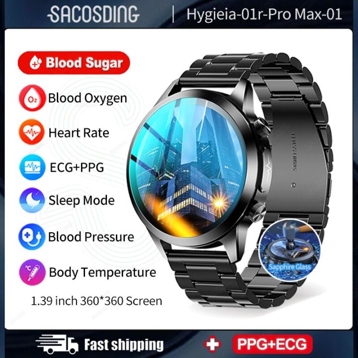 2023 New ECG+PPG Smartwatch Blood Sugar Blood Lipids Blood Pressure ...