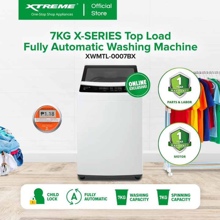 XTREME/X-SERIES 7KG Top Load Fully Automatic Washing Machine Fast Clean ...